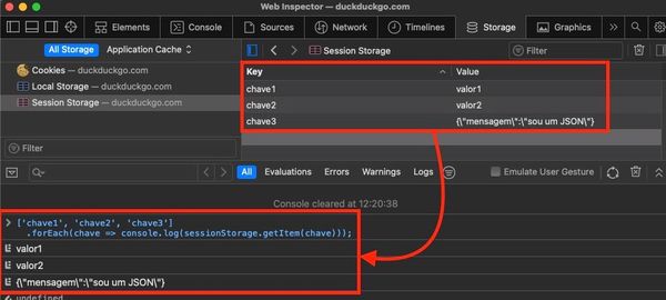 Como utilizar e quais as diferenças entre sessionStorage e localStorage